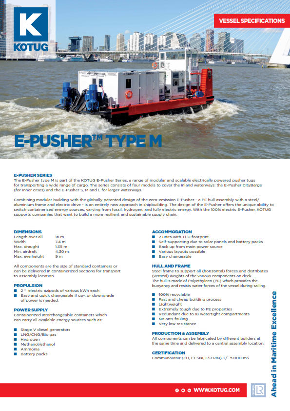 Vessel Specifications E-Pusher M / E-Pusher 1 - KOTUG International